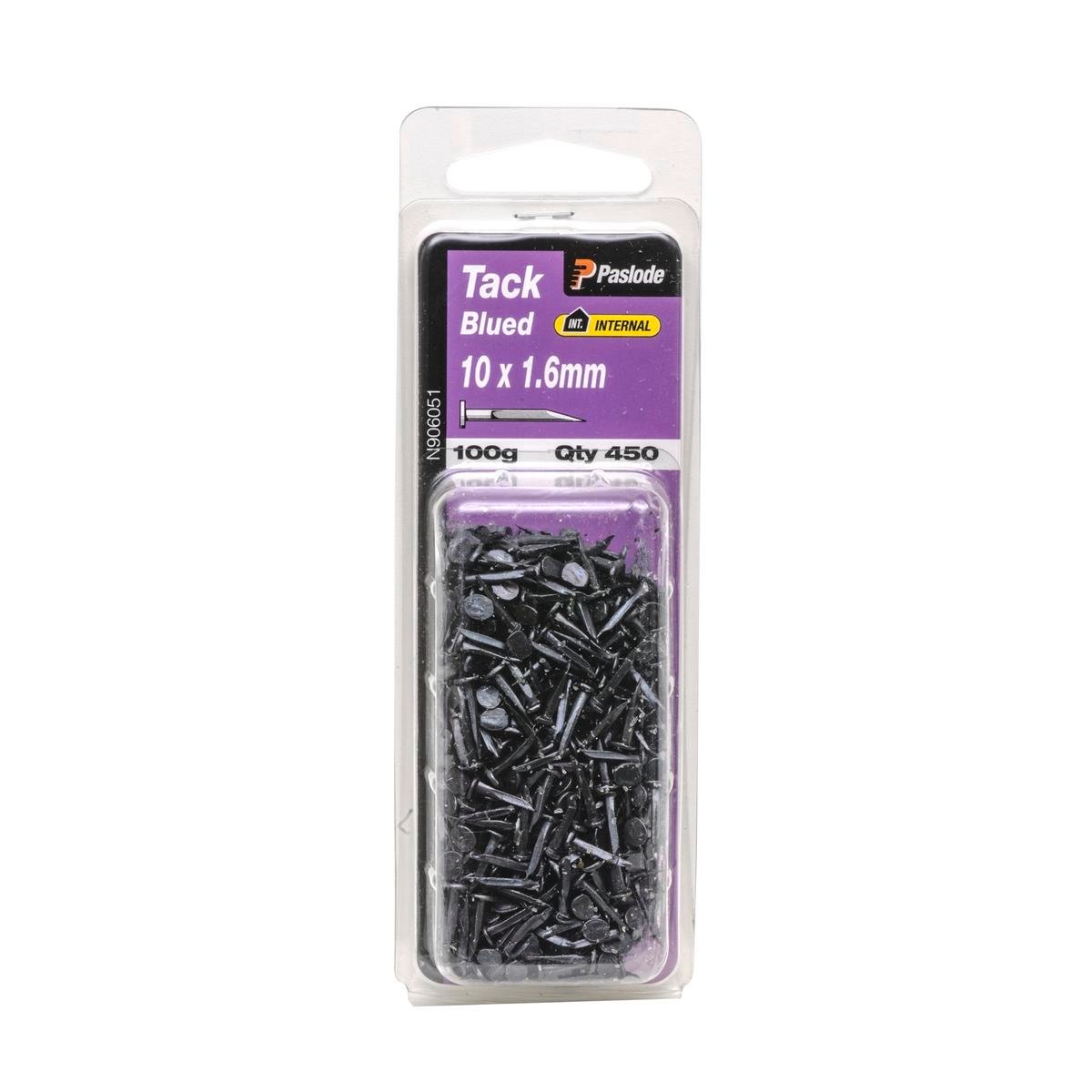 Paslode 10 x 1.6mm 100g Blued Tack Nail - 450 Pack - Bunnings Australia
