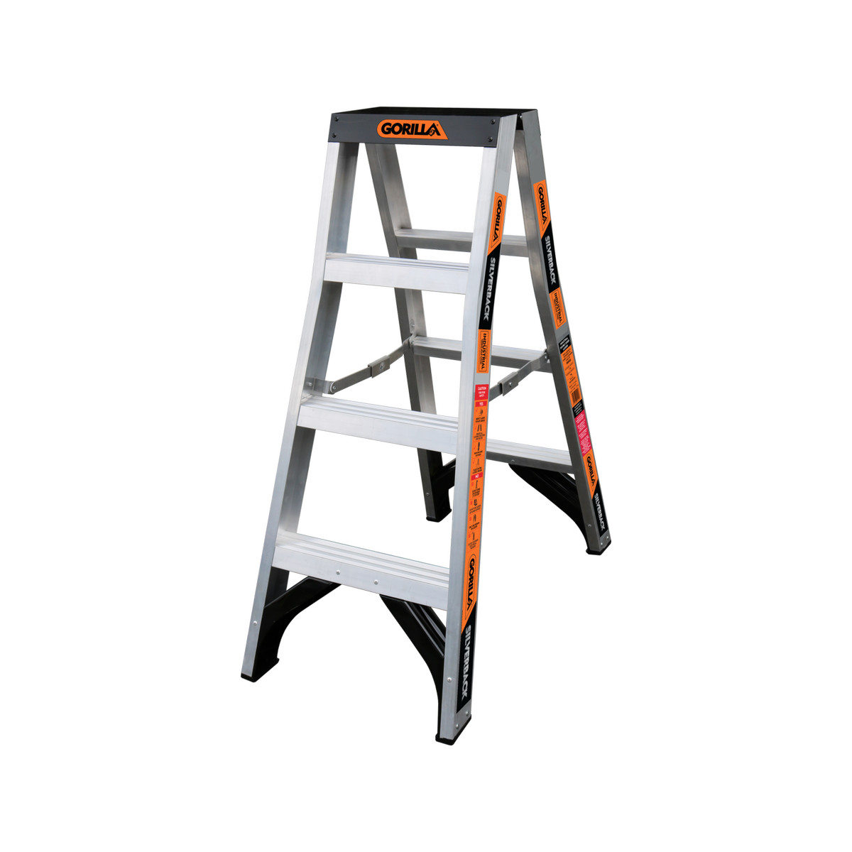 Gorilla 1.2m 180kg 4 Step Silverback Double Sided Ladder - Bunnings New ...