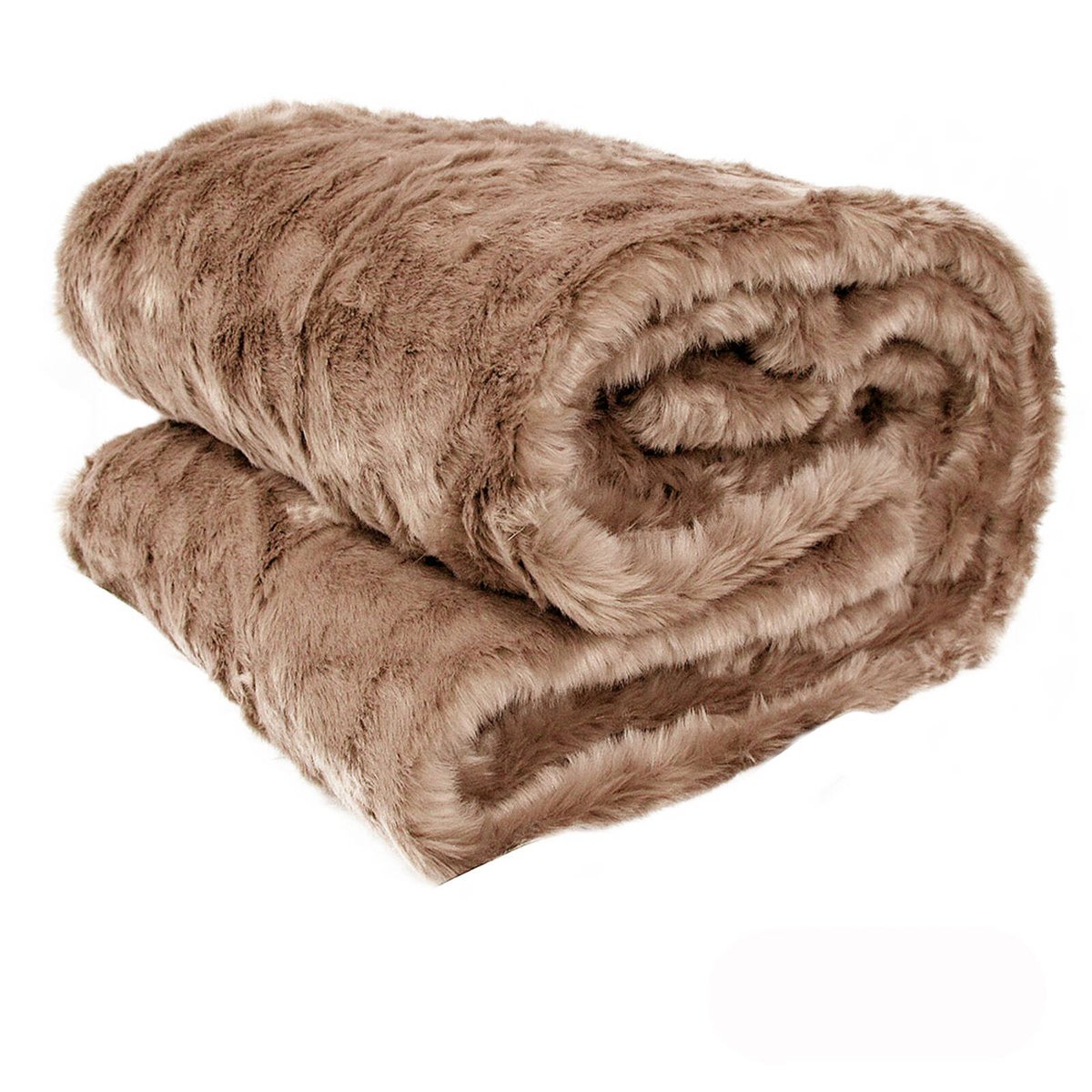 Shaye Luxury Range Faux Fur Throw Rug 127 x 152 cm Brown Fox - Bunnings ...