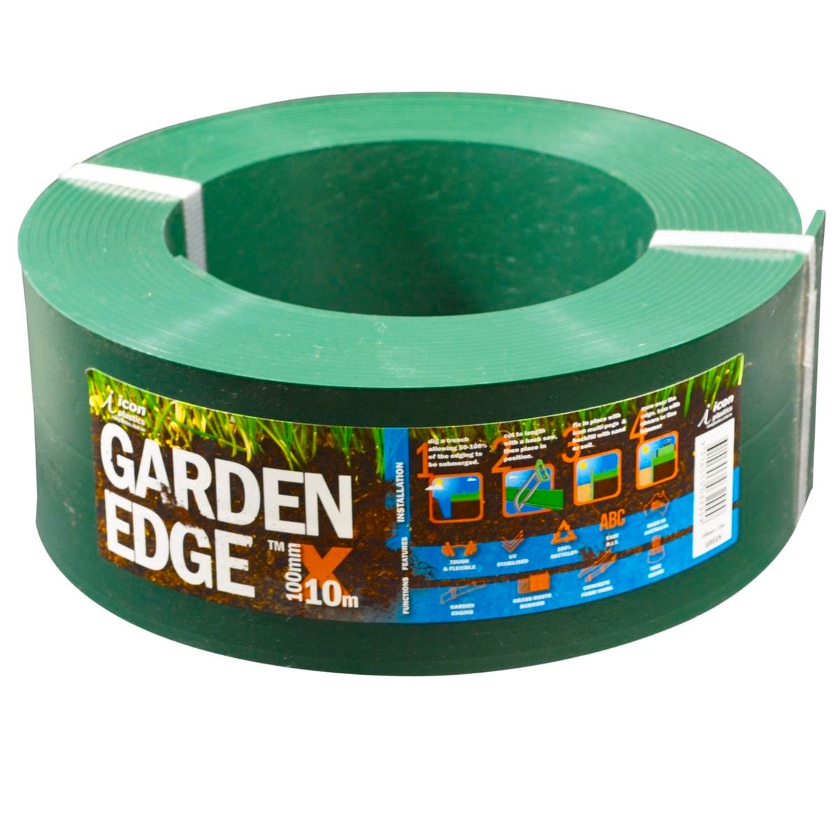 Icon Plastics 100mm x 10m Green Garden Edge - Green - Bunnings Australia