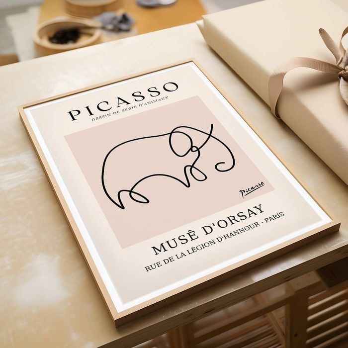Galrie Picasso Minimalist Elephant Art Print - Iconic Line Drawing for ...