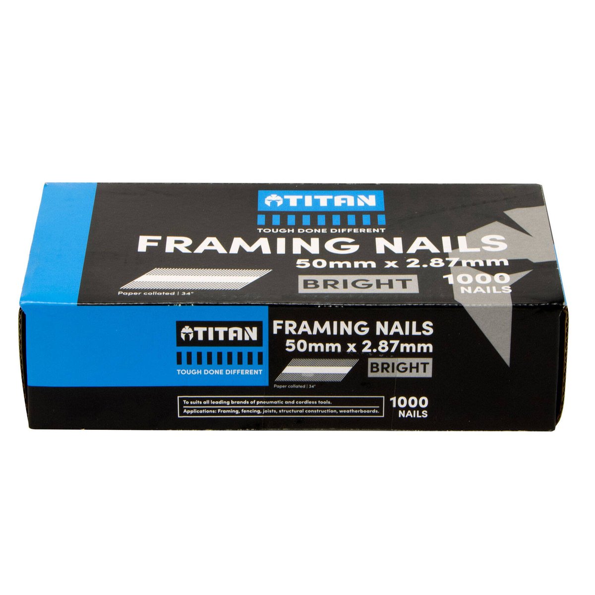 Titan 50 x 2.87mm Bright Steel Collated Framing Nails - Box of 1000 ...