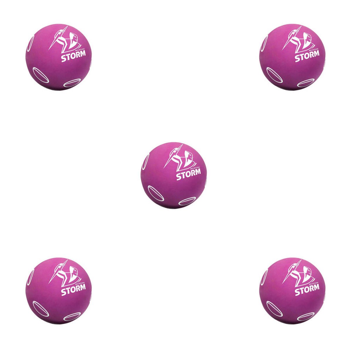 5PK NRL Melbourne Storm NRL Super-High Bounce Ball 60mm - Magenta ...