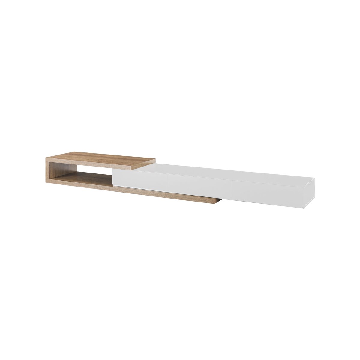 Criterion 2270mm Oak/White Extendable Entertainment Unit, TV Cabinet ...