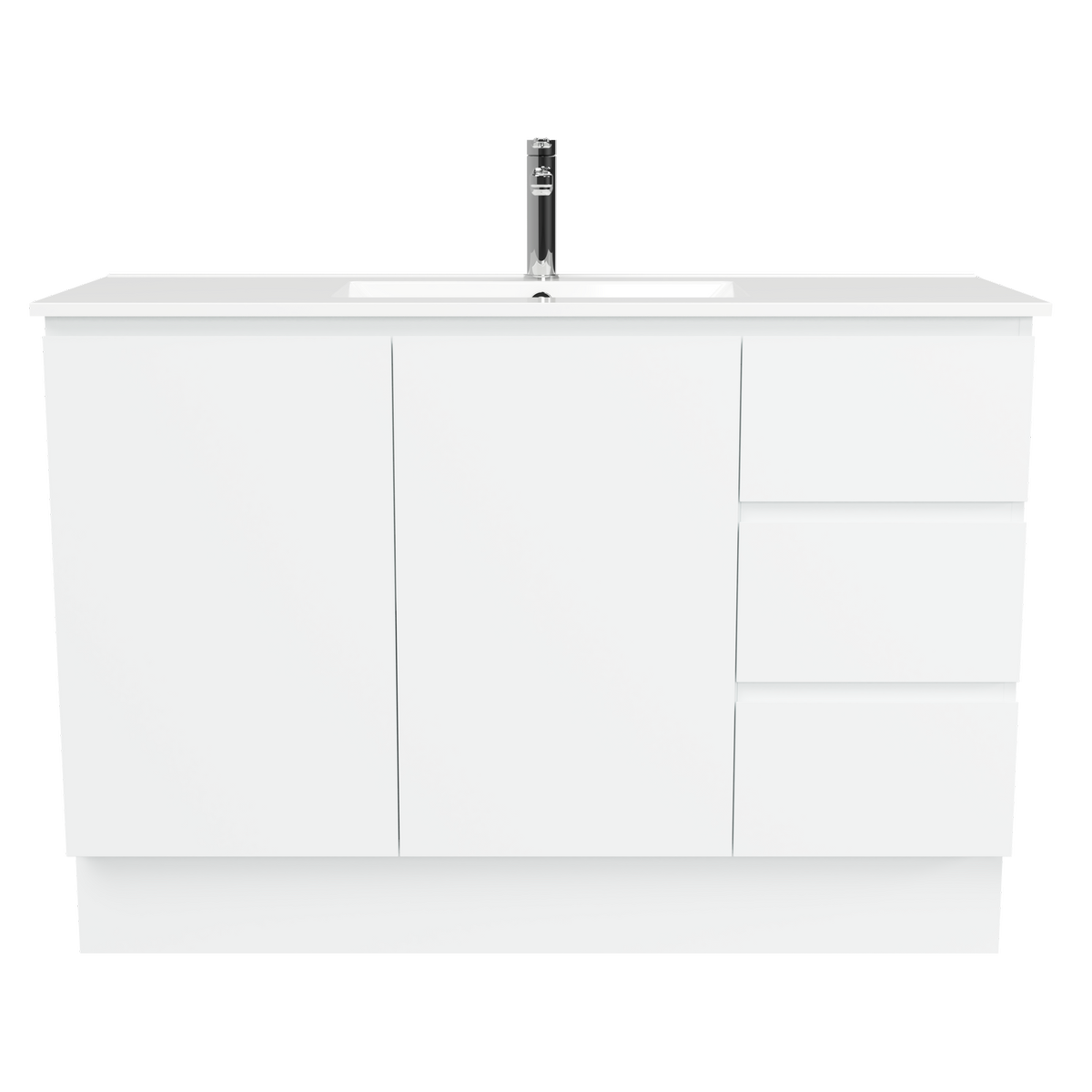 New England Joinery 1200mm Satin White King Vanity - Bunnings Australia