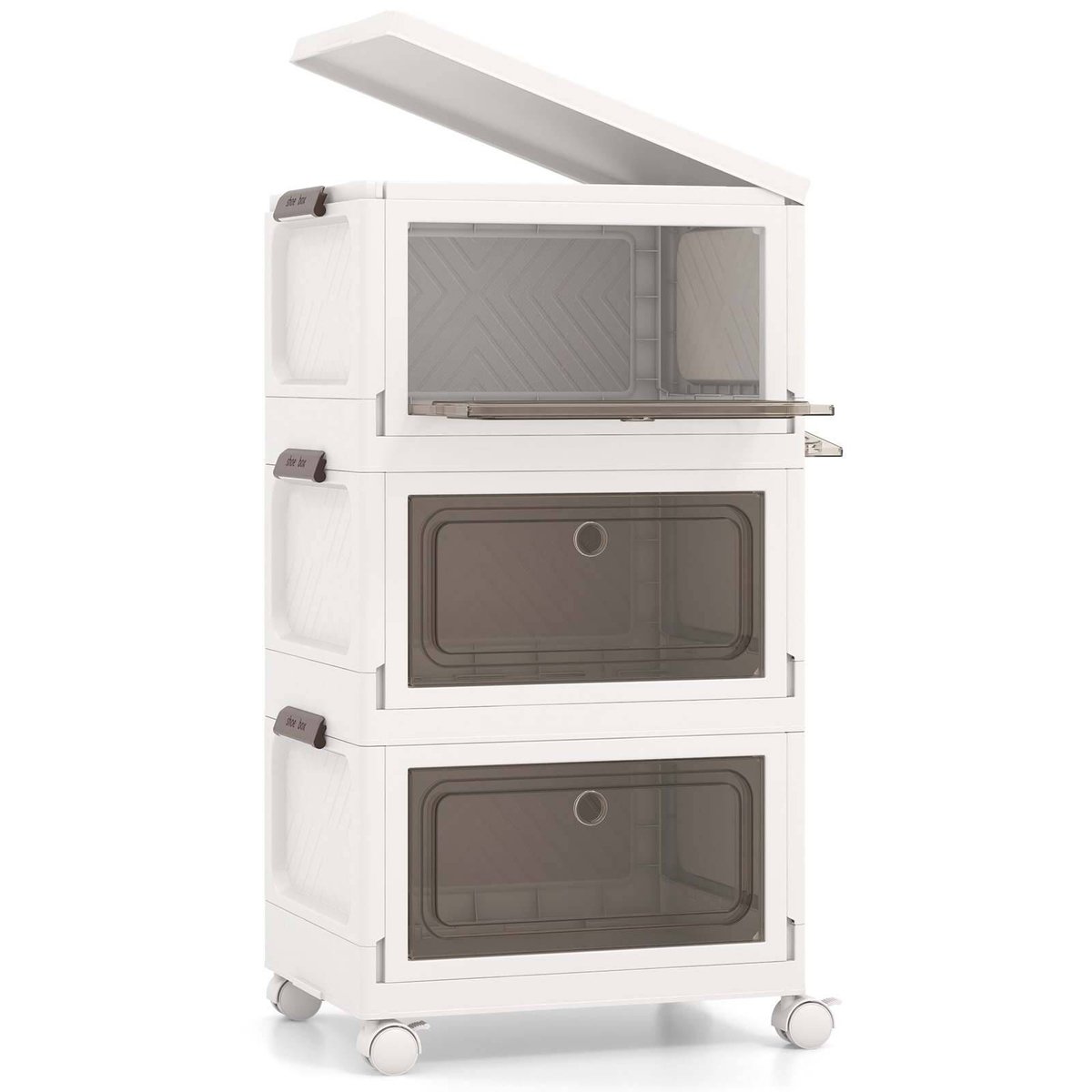 Costway 3-Pack Stackable Storage Containers 75L Organiser Boxes w/Lid ...