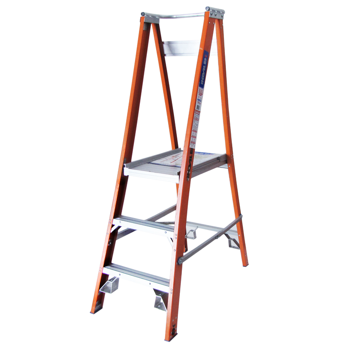 Indalex 0.9m 180kg Pro Series Industrial Fibreglass Platform Ladder ...