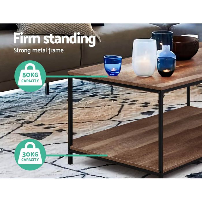 Artiss Coffee Table Walnut - Bunnings Australia