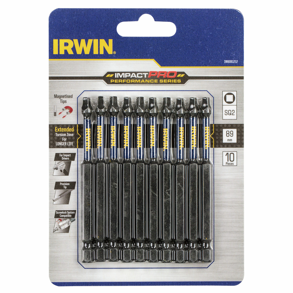 Irwin Impact Pro Performance 89mm SQ2 - 10 Pack - Bunnings New Zealand