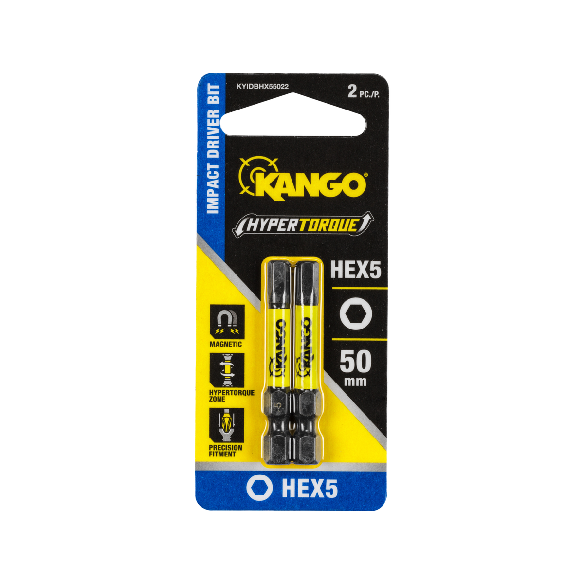 Kango 50mm HEX5 HYPERTORQUE Impact Driver Bit - 2 Pack - Bunnings New ...