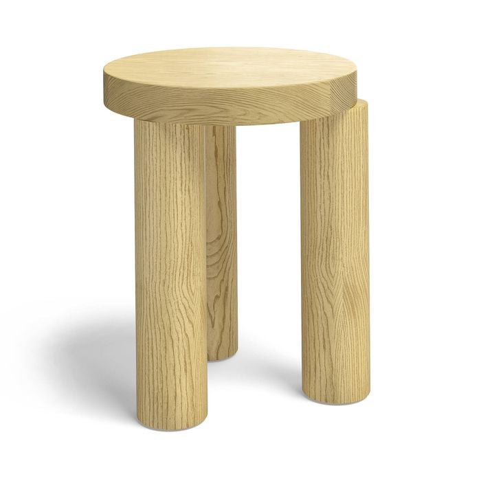 Nomad Natural Round Solid Oak Side Table Stool - Bunnings Australia