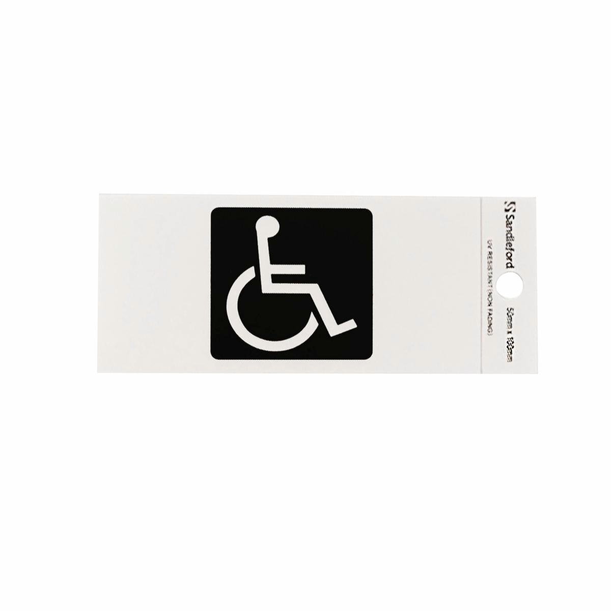 Sandleford 100 x 50mm Disabled Symbol Silver Self Adhesive Sign ...