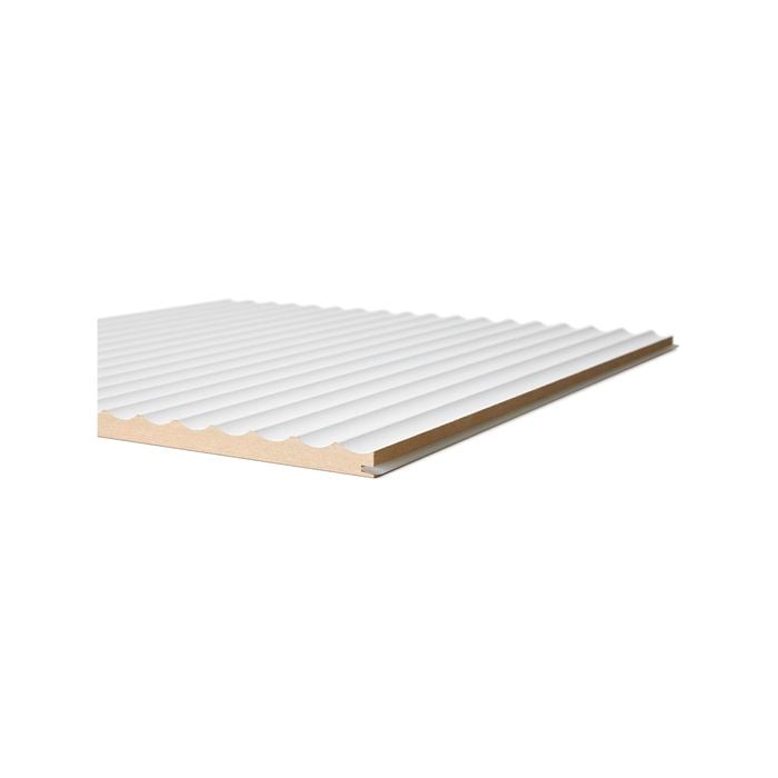 900 x 1200mm 12mm Lining Panel White MDF Primed Scallop 22.5mm ...