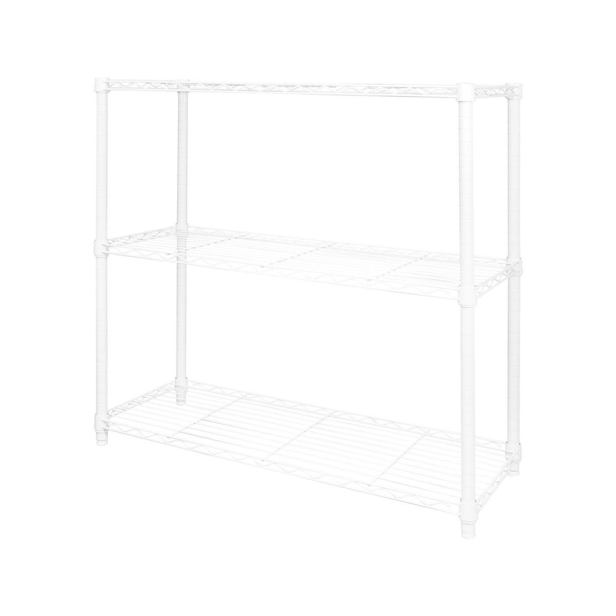Pinnacle 900 x 900 x 300mm White 3 Tier Adjustable Shelving Unit ...