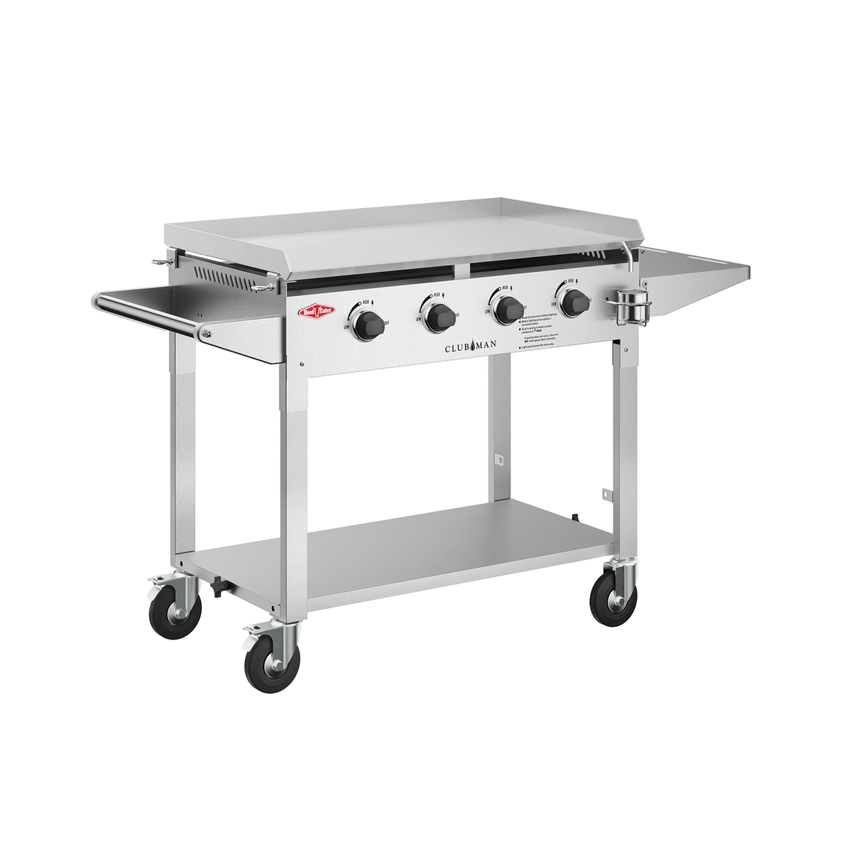 BeefEater Stainless Steel Clubman 4 Burner BBQ And Trolley - Bunnings ...
