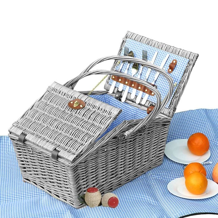 Deluxe 4 Person Picnic Basket Set with Accessories Bunnings Australia