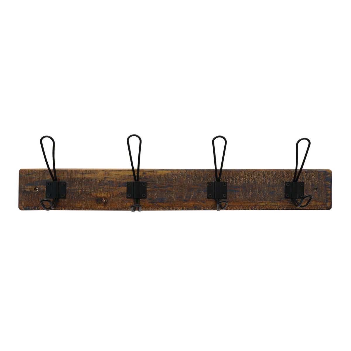 Adoored 4 Double Black Hook Rustic Board Deco Hook Rail - Bunnings ...