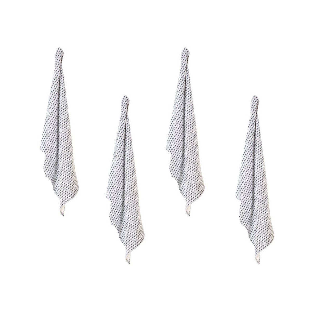 Set of 4 Christopher Vine Marigold Cotton Napkins 40cm x 40cm White ...