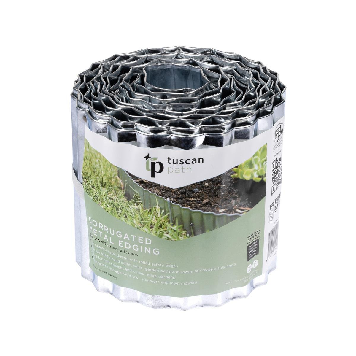 Tuscan Path 150mm x 6m Galvanised Corrugated Garden Edging - Bunnings ...