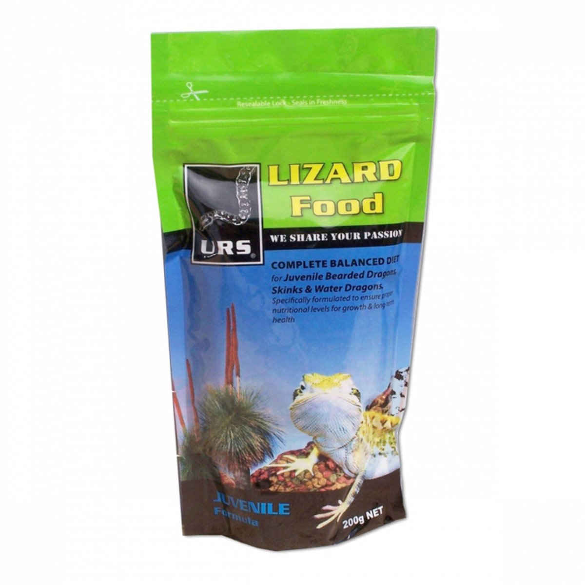 URS Lizard Food Juvenile Formula Reptile Complete Balanced Diet 200g ...