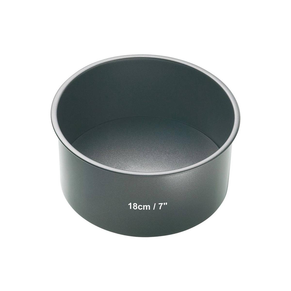 Mastercraft 18cm Heavy Loose Base Round Deep Cake Pan - Charcoal Grey ...