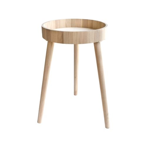 Practa Round Timber Side Table - Bunnings Australia