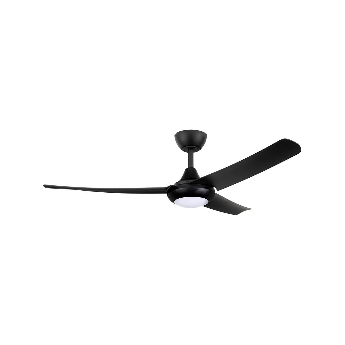 Brilliant 132cm Black Matt Duque 3 Blade DC Ceiling Fan With Light Tone ...