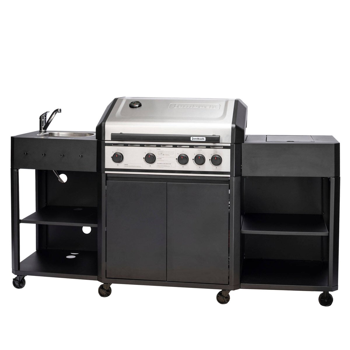 Jumbuck Horizon 4 Burner Gas Trolley BBQ Kitchen - Bunnings Australia