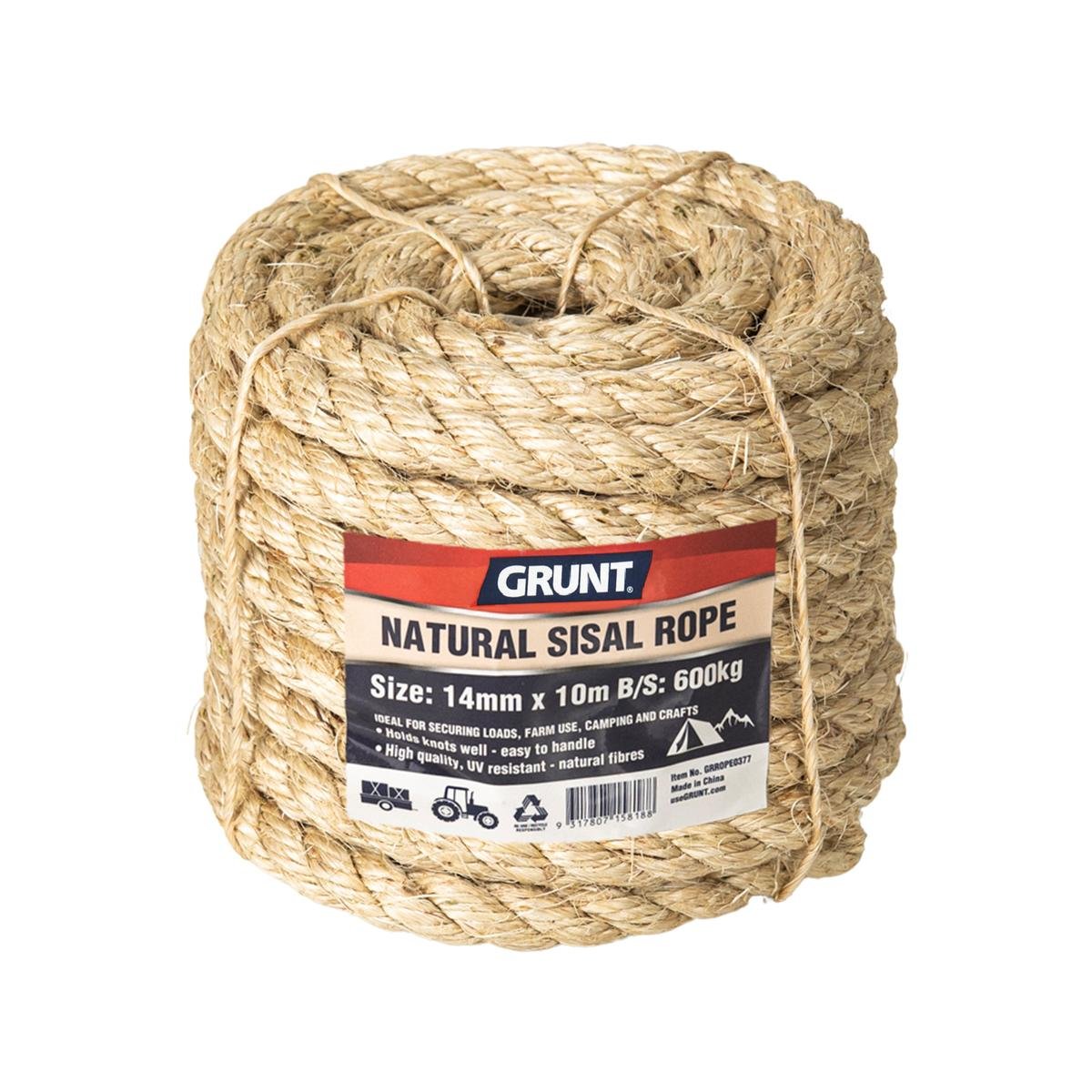 GRUNT 14mm x 10m Natural Sisal Rope - Bunnings New Zealand