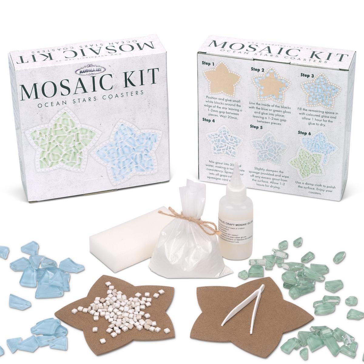 Mandala Art Ocean Stars Mosaic Craft Coaster Kit - Bunnings Australia