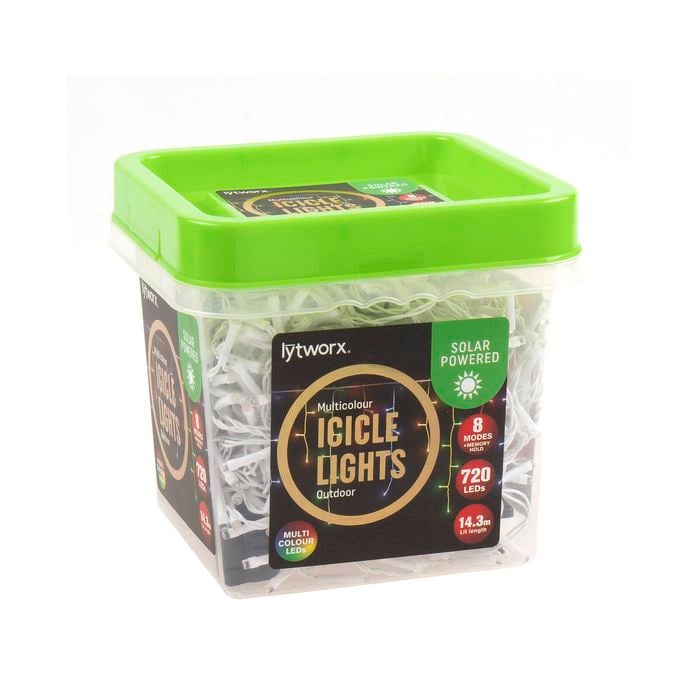 Lytworx Solar Multicolour Icicle Lights Pk720 - Bunnings Australia