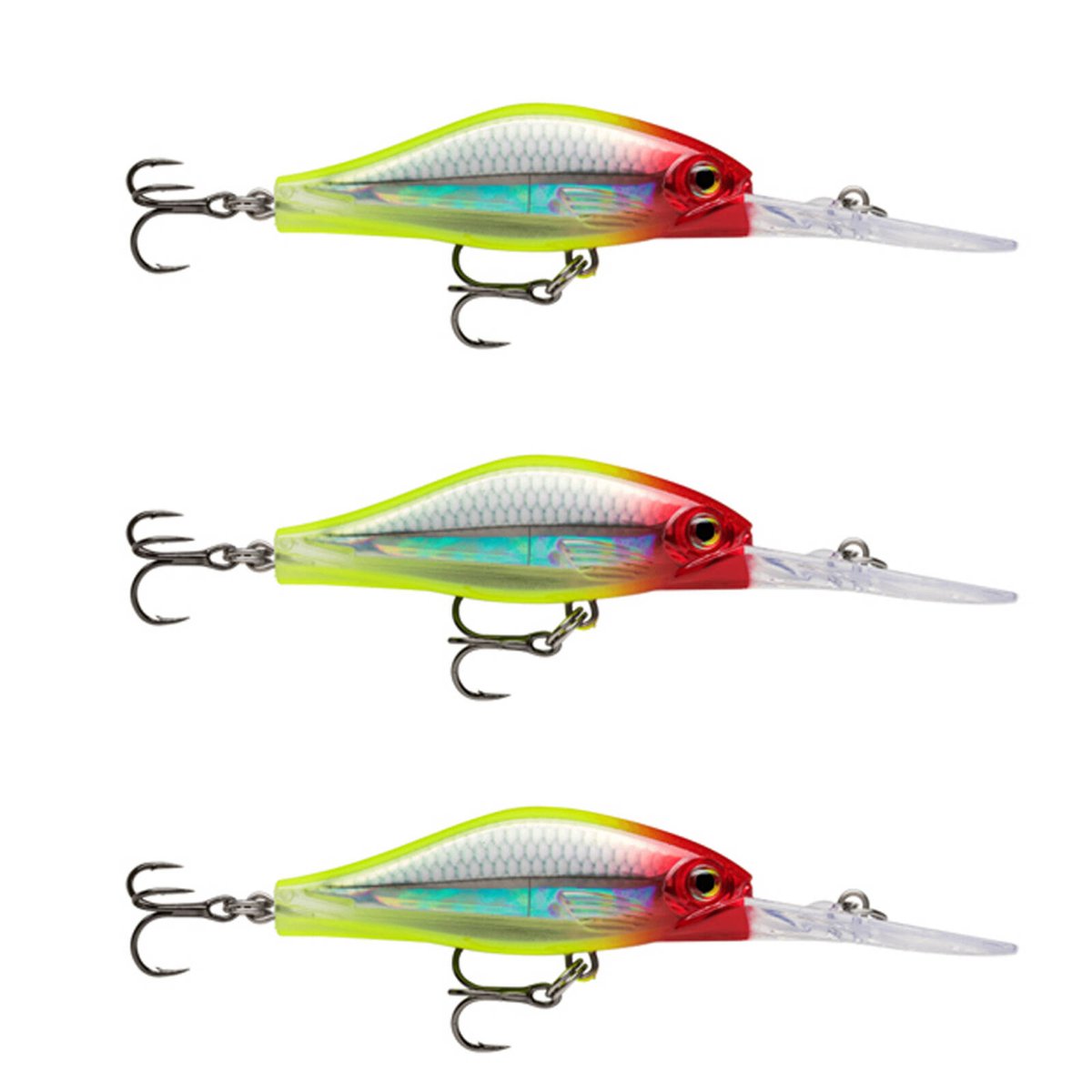 3x Rapala 7cm Shadow Rap Jack Deep Dive Crankbait Fish Lures - Clown ...