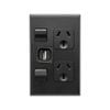 Deta Matte Black X7 Vertical Double Power Point with USB Charger ...