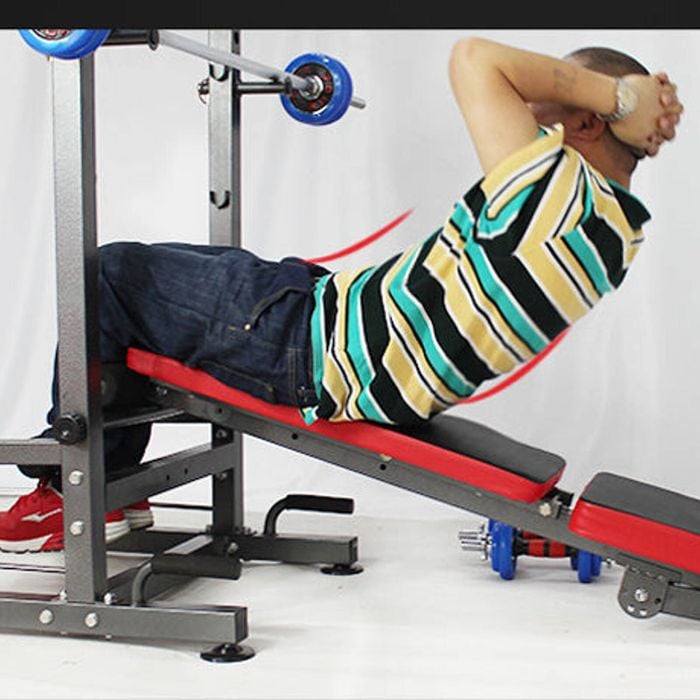 Fitness Master Gym Bench Foldable Dip Tower Bar Chin Push Pull Up Bench ...