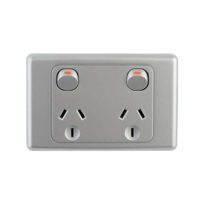 DETA Silver Double Power Point - Bunnings Australia
