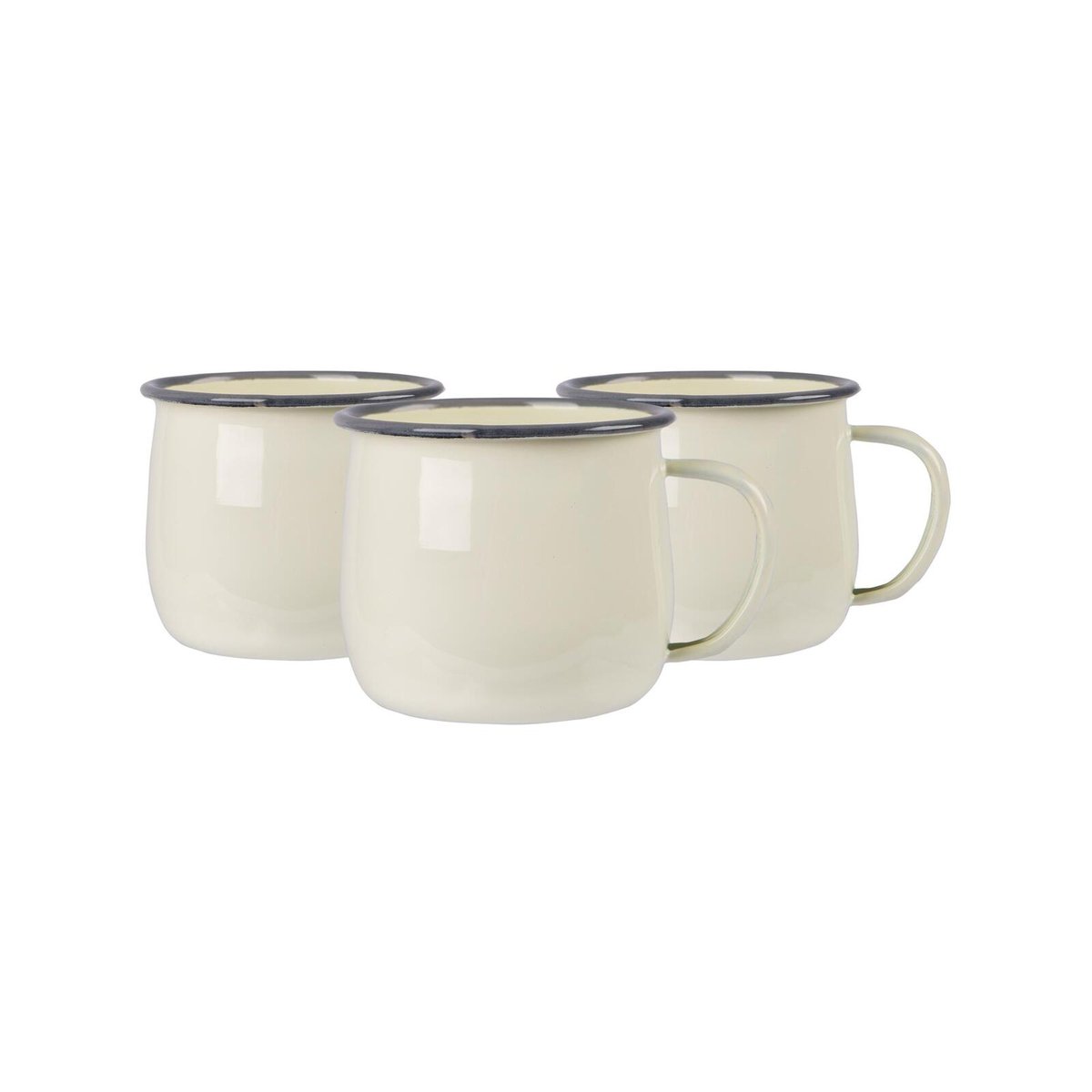 Argon Tableware Coloured Enamel Belly Mugs - Steel Outdoor Camping Tea ...