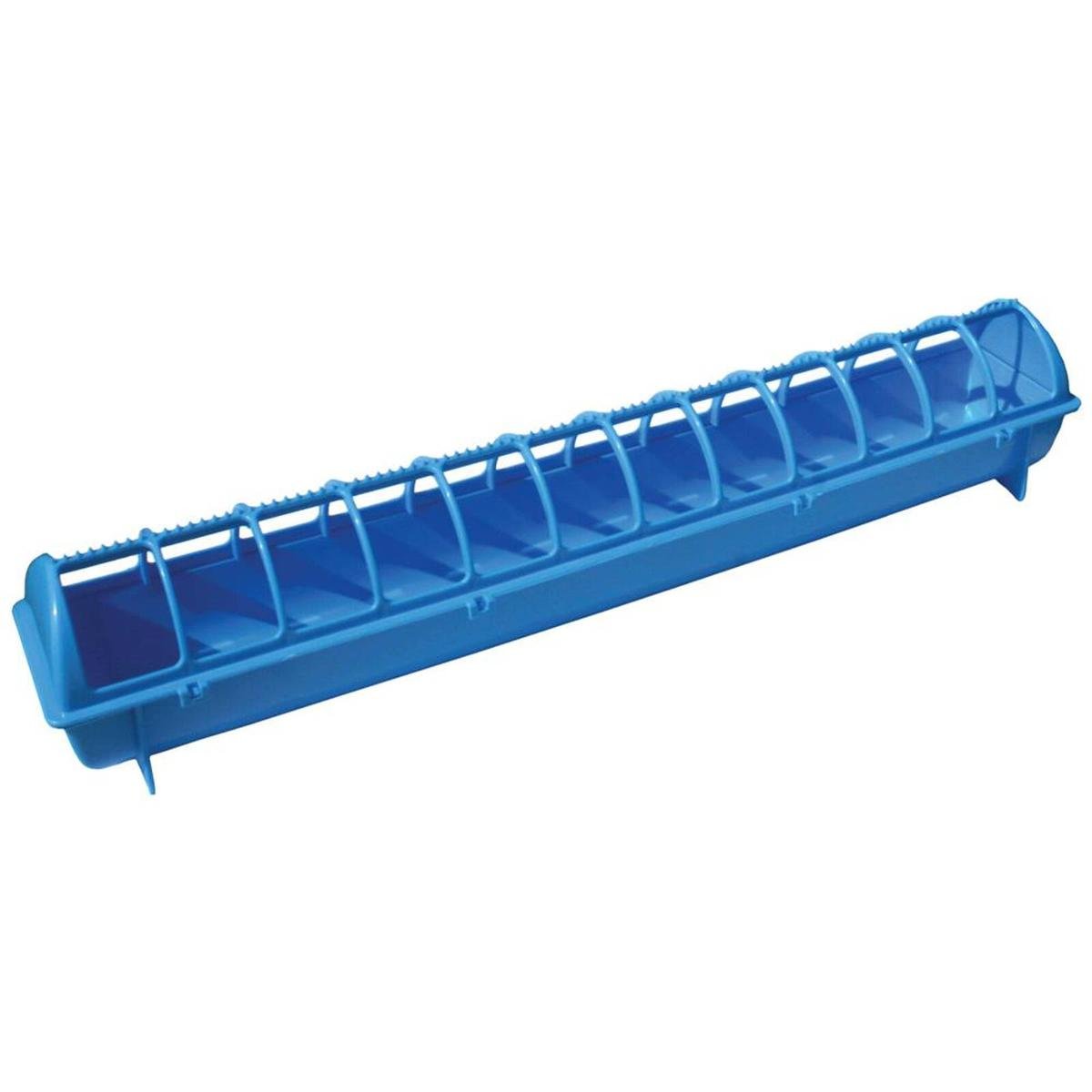68cm Long Poultry Feeder Chicken Feeding Trough Blue Plastic Flip Top ...