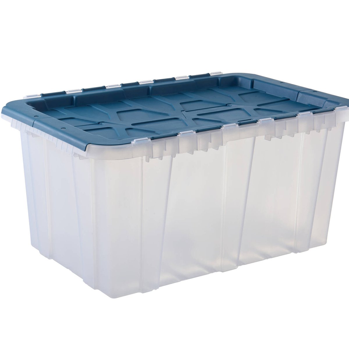 All Set 57L Navy Blue And Clear Heavy Duty Storage Container With Flip ...
