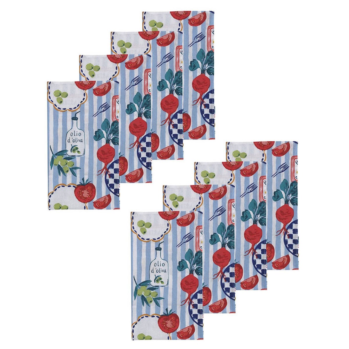 2PK 4pc Porto Cucina Cotton 45cm Square Napkins Cloth Tableware ...