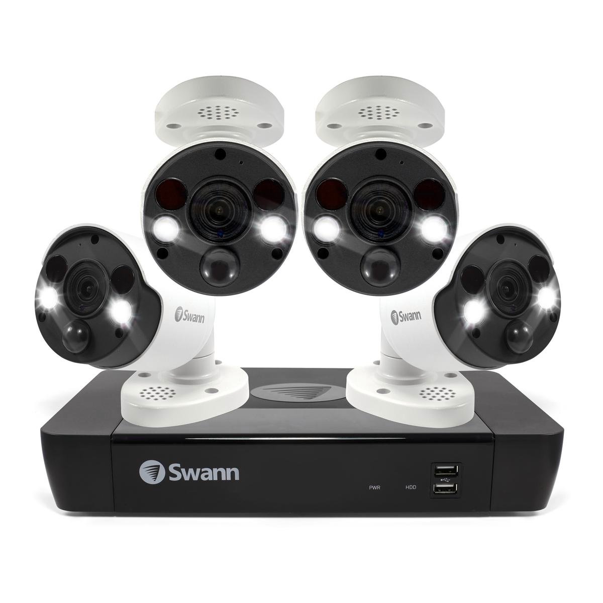 Swann 4k NVR 2TB HDD 8 Channel With 4 x 4K Thermal Sensing Spotlight IP ...