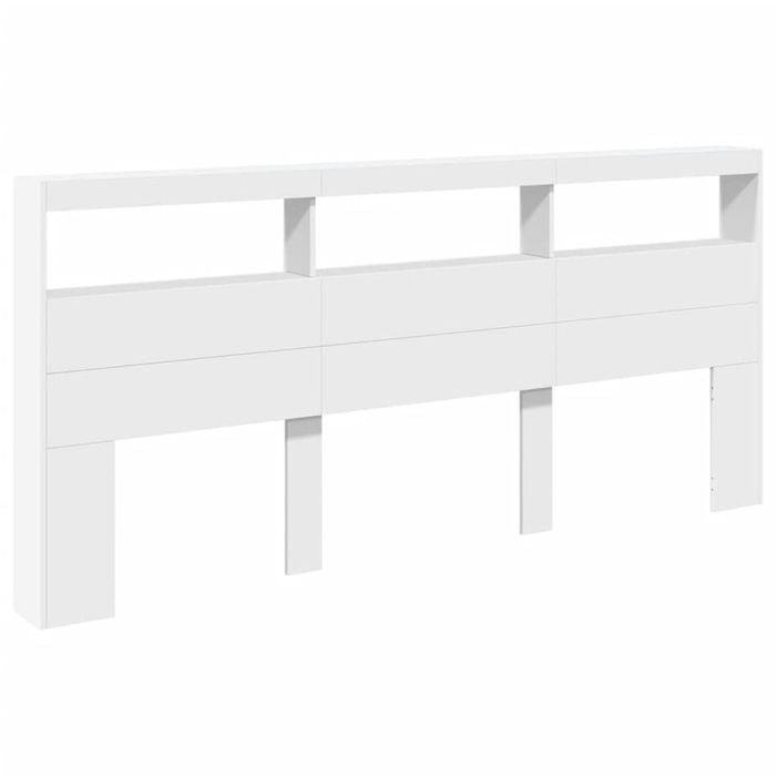 vidaXL Headboard Cabinet with LED Bed Cabinet Header Backboard Bedroom ...