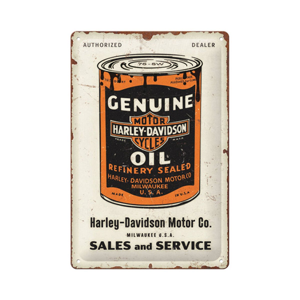 Nostalgic-Art Medium Metal Sign Harley-Davidson Genuine Oil Can 20x30cm ...