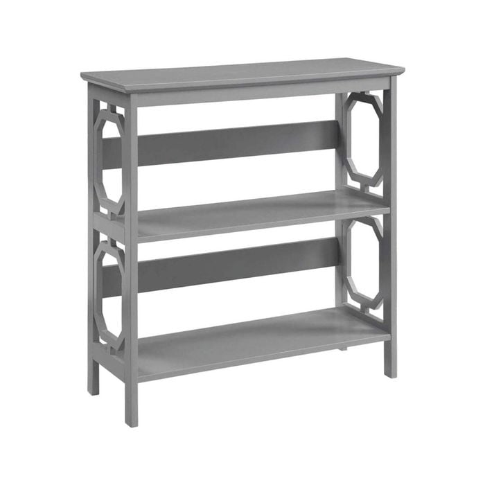 Elka 3-Tier Wooden Low Display Shelf Unit Bookcase Grey - Bunnings ...