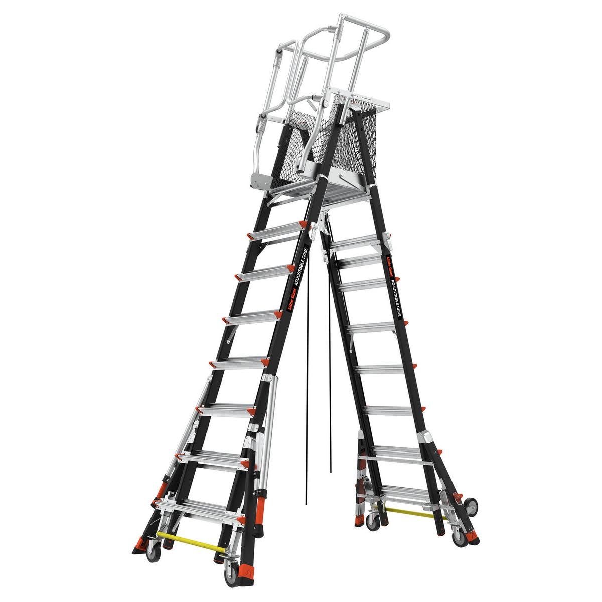 Little Giant 150kg 8-14 Step Adjustable Safety Cage Platform Ladder ...