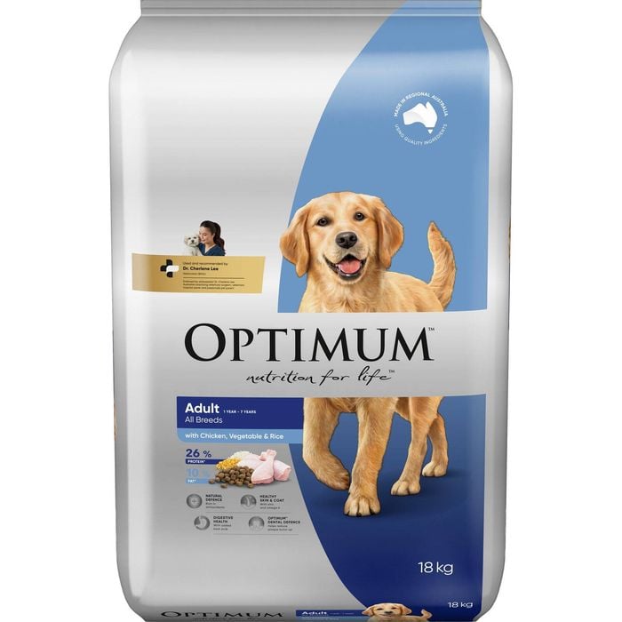 Optimum 18kg Adult All Breed Chicken Vegetables & Rice Dry Dog Food ...