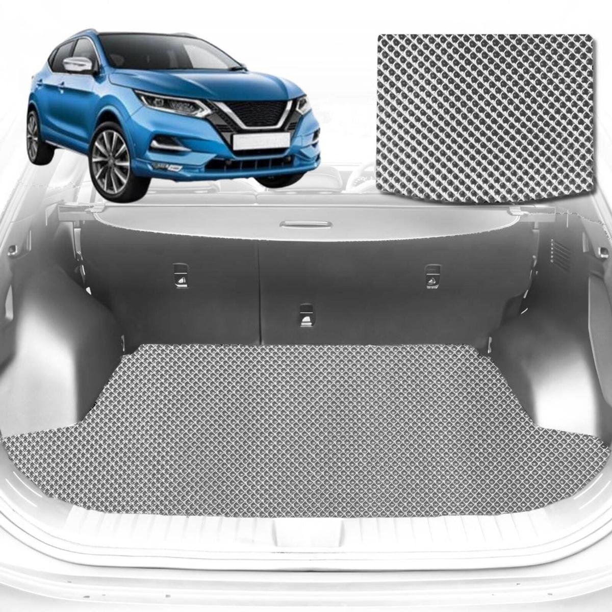 6D Diamond Car Boot Mat for Nissan QASHQAI (J11)2014-2021-Cargo Mat ...