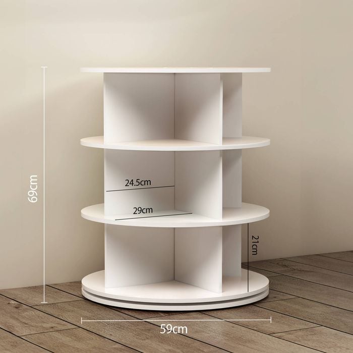Lauft 3 Tier 360 Swivel Rotating Shoe Rack Tower Book Storage Display ...
