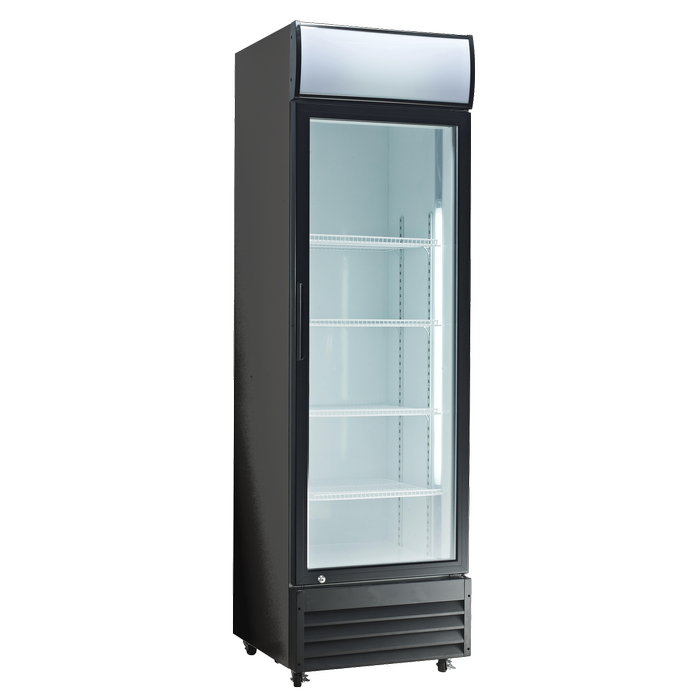 Exquisite One Glass Door Upright Display Refrigerators Black 400 Litre ...