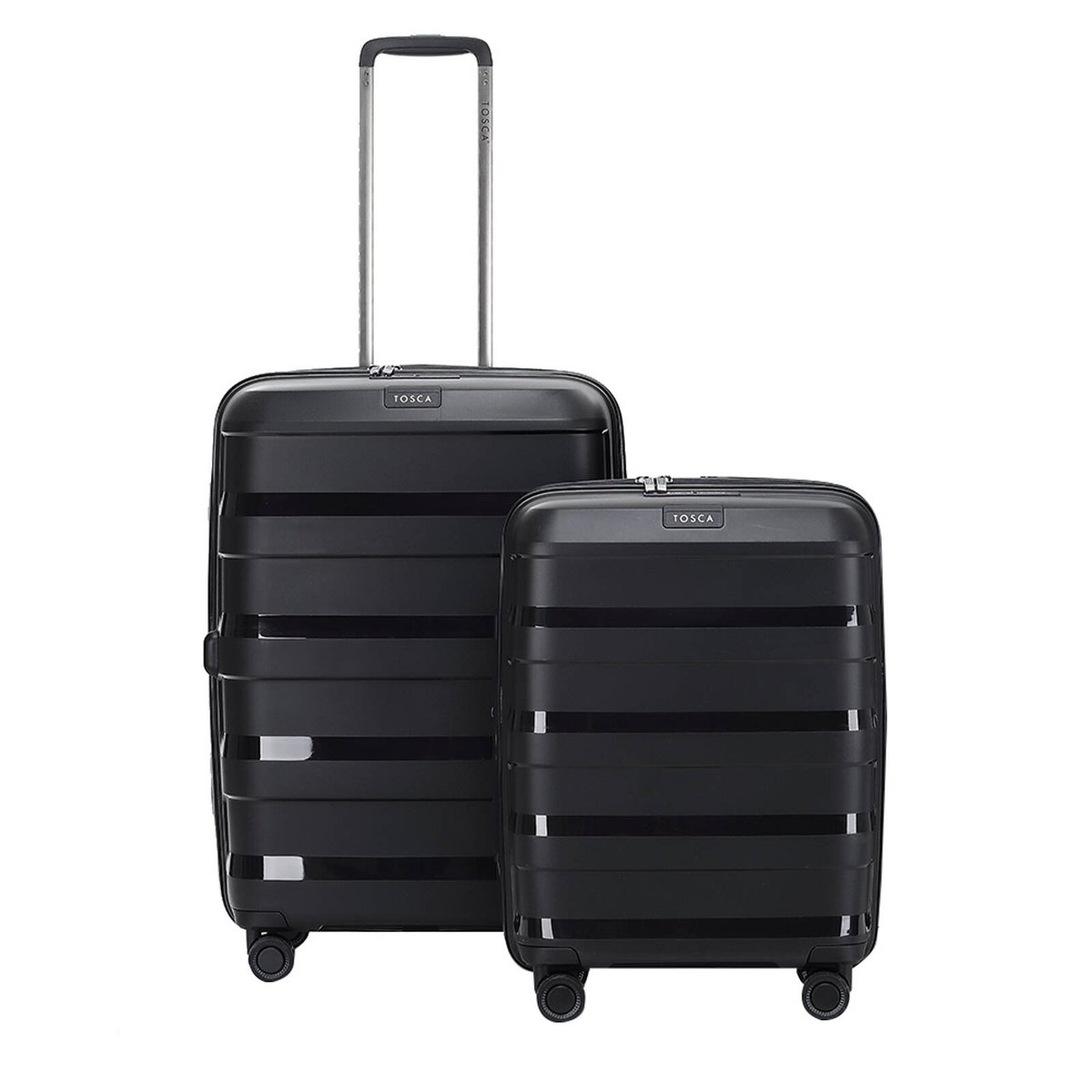 Tosca Comet 40L/20" & 88L/25" Hard Case Trolley Suitcase Combo Black ...