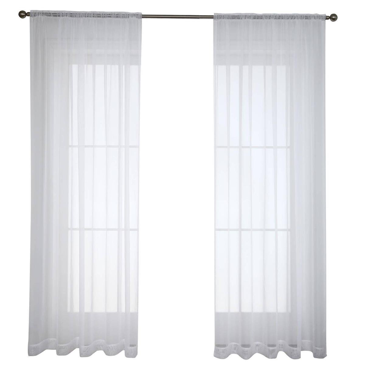 Windoware 120 x 213cm White Coco Rod Pocket Curtain - 1 Pack - Bunnings ...
